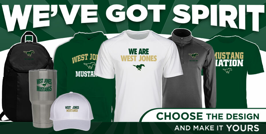 WEST JONES HIGH SCHOOL MUSTANGS - LAUREL, MISSISSIPPI - Sideline Store ...